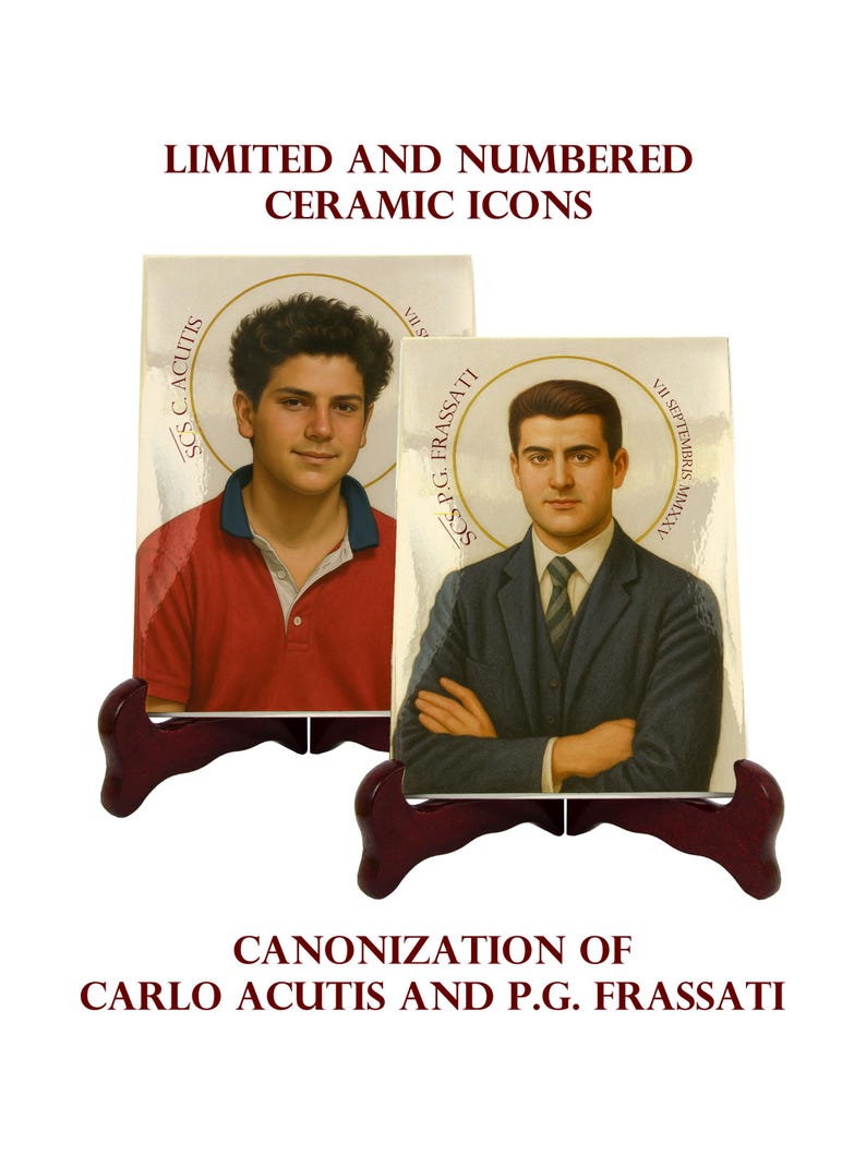 Saint Carlo Acutis & Pier Giorgio Frassati Religious Icon Tile ...