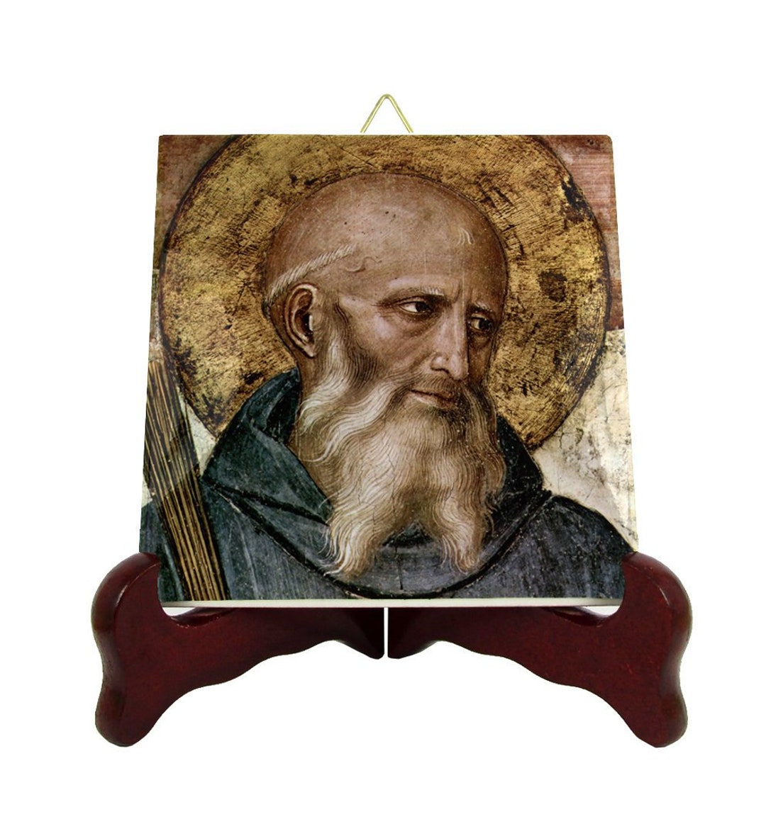 Saint Benedict Icon: Catholic Saints Art on Ceramic Tile - Etsy