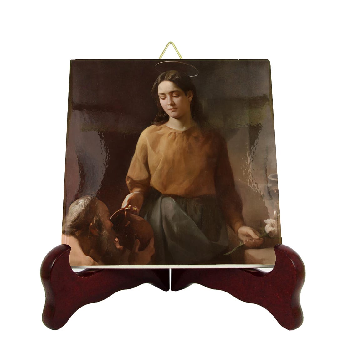 Saint Zita of Lucca: Handmade Religious Icon on Ceramic Tile - Etsy