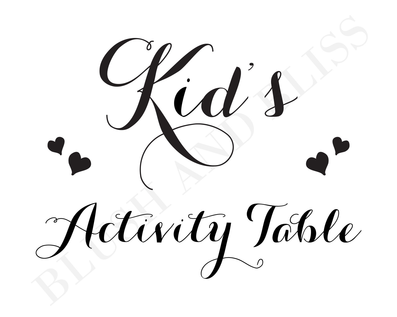 INSTANT DOWNLOAD Printable Kid's Activity Table Sign | Etsy