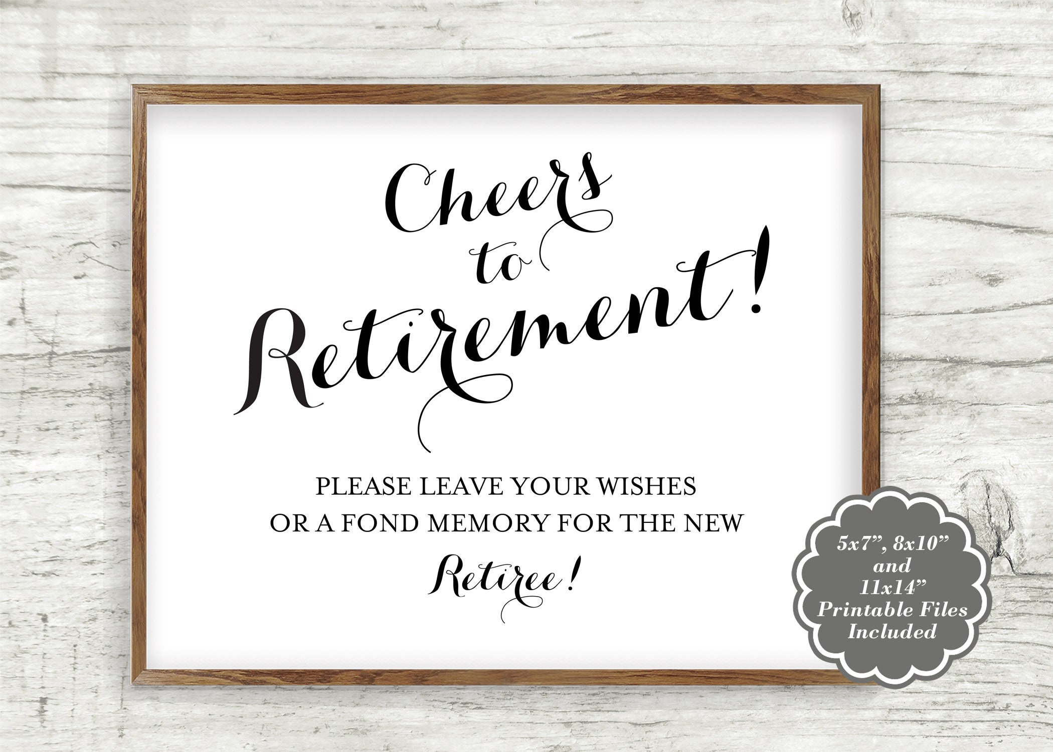 INSTANT DOWNLOAD Printable Cheers to Retirement Sign | Etsy