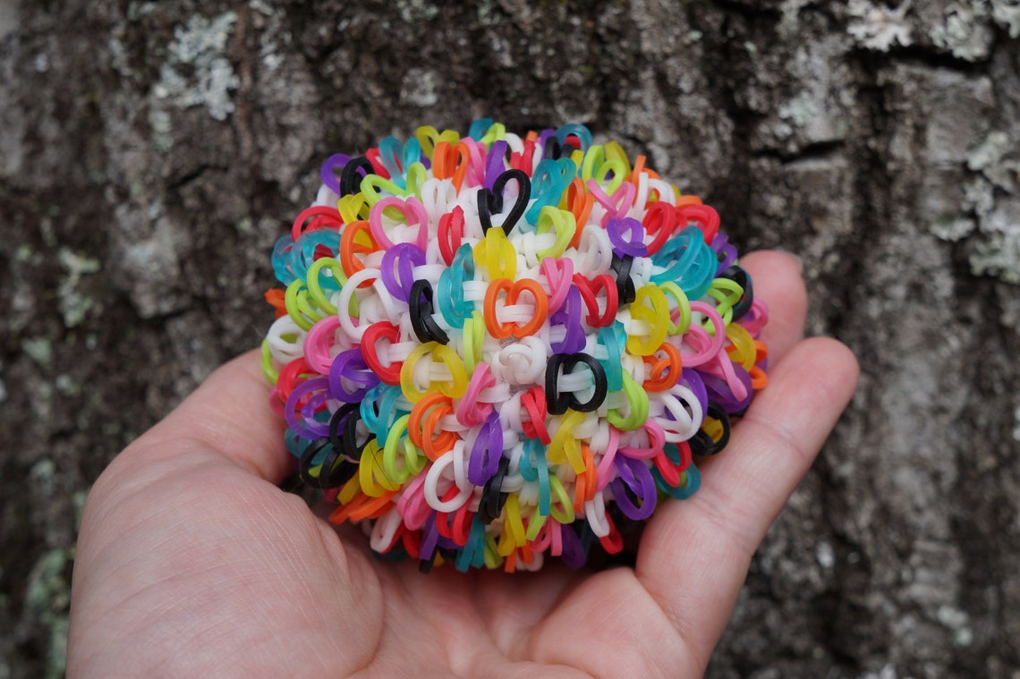 Stress Ball Sensory Rainbow Loom Rubber Band Stress Reliever | Etsy