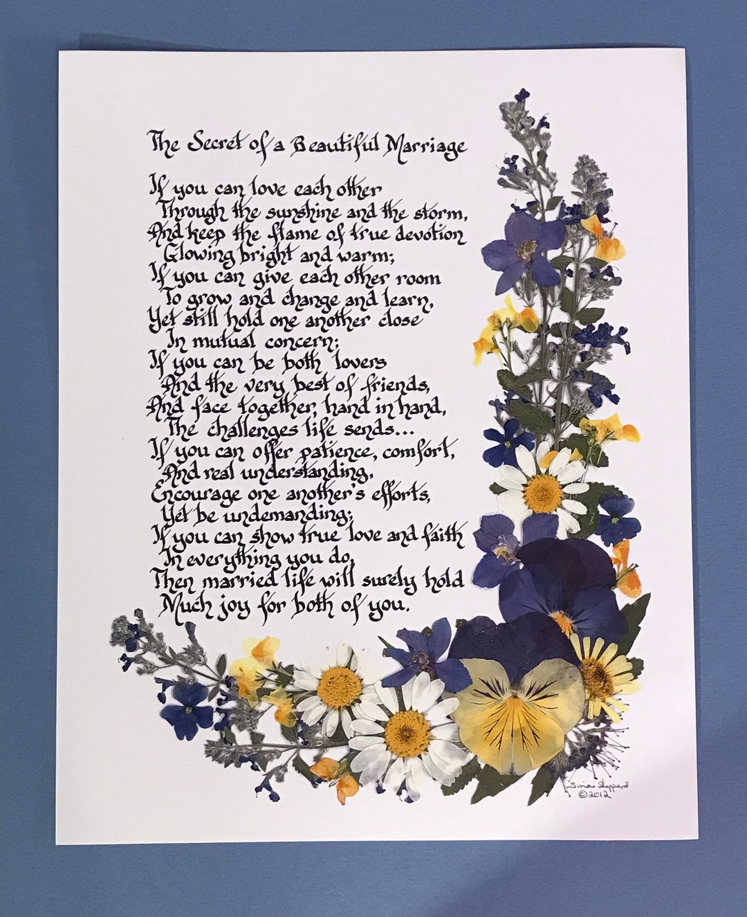 The Secret of a Beautiful Marriage, Heartwarming Poem, 8x10 Print ...
