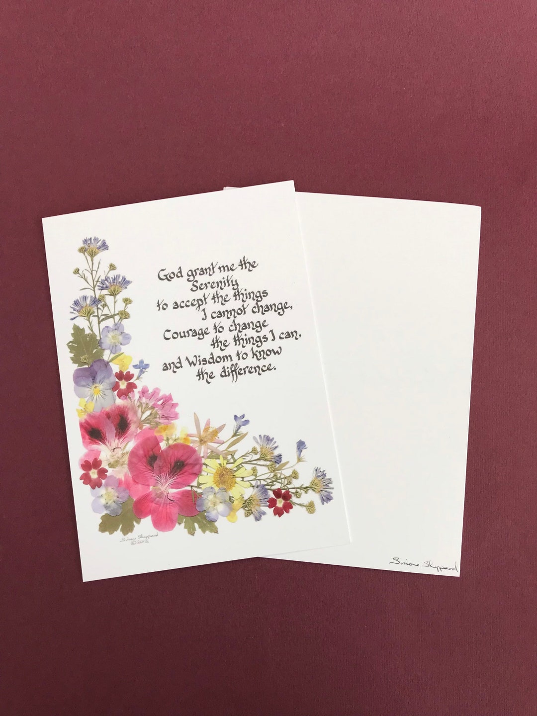 The Serenity Prayer Greeting Card, With Envelope. A7 Size, 5” X 7 ...