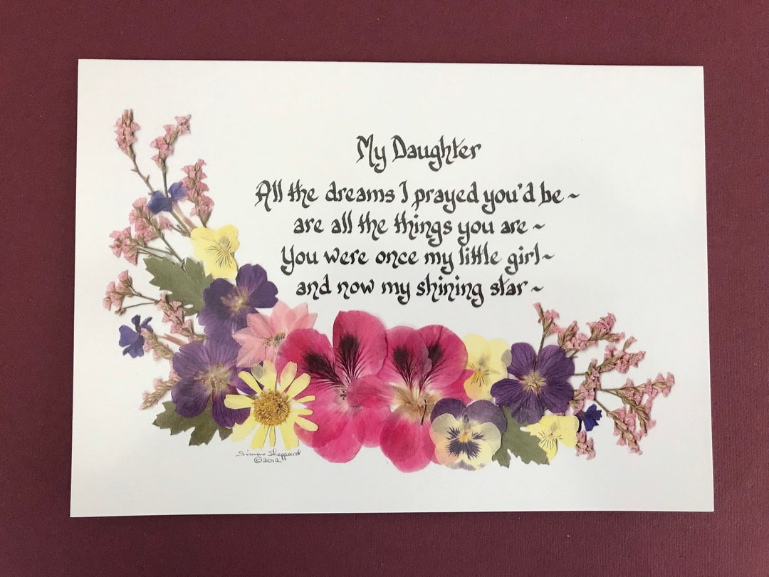 A Daughter Card, of Any Age. A7 Size Envelope, 5” X 7”printed Card ...