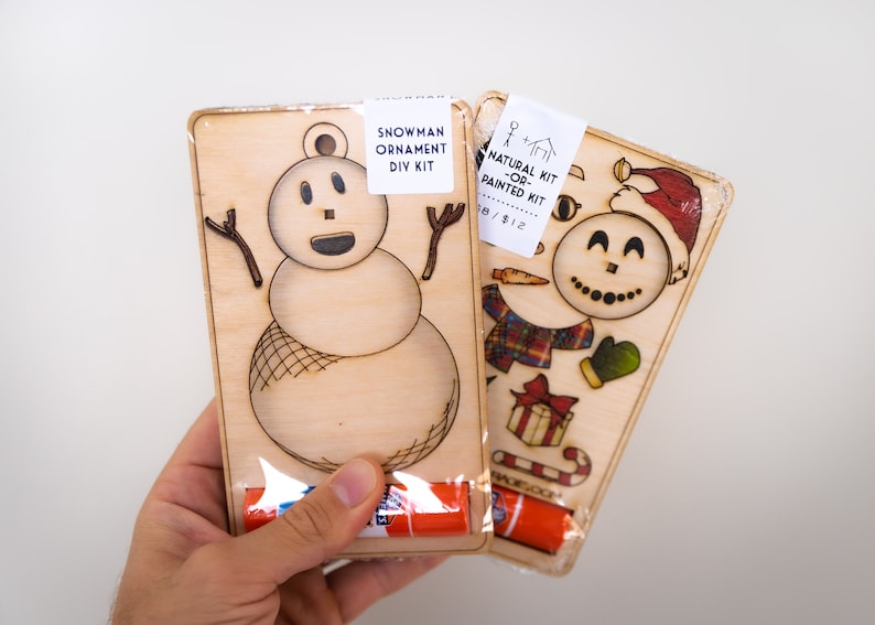 DIY Christmas Ornament Kits, Gingerbread Man & Snowman - Color and ...