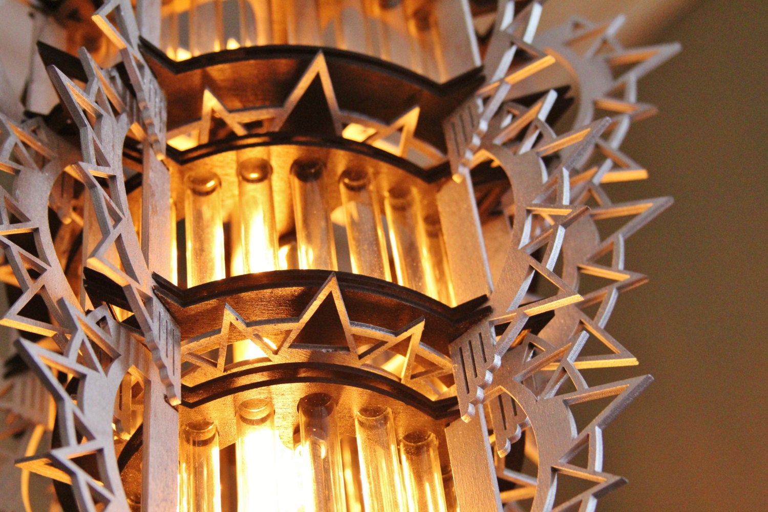 Art Deco Style 3D Puzzle - Hanging Lamp Kit. Test Tubes and Lasercut ...