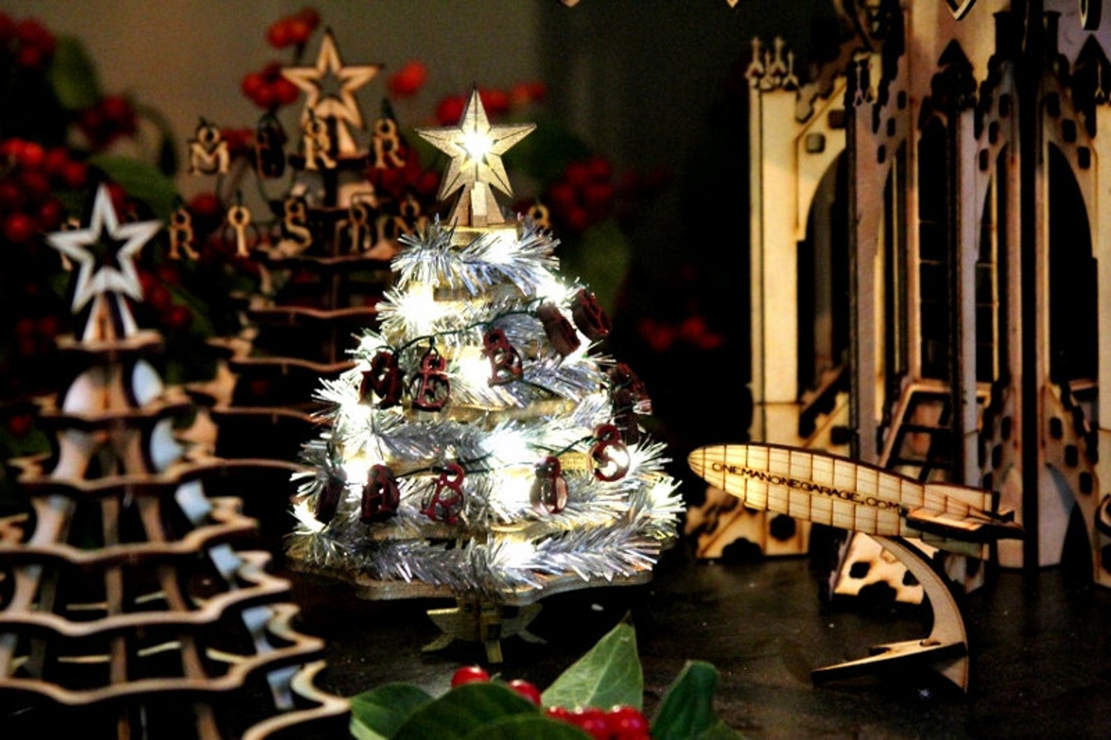 Christmas Tree Kit. Miniature Wooden Desktop Tree Made From a - Etsy