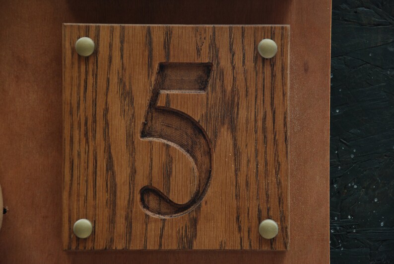 Natural Hardwood OAK Wood HOUSE Door NUMBER 6"x6" Oval or Square Any ...
