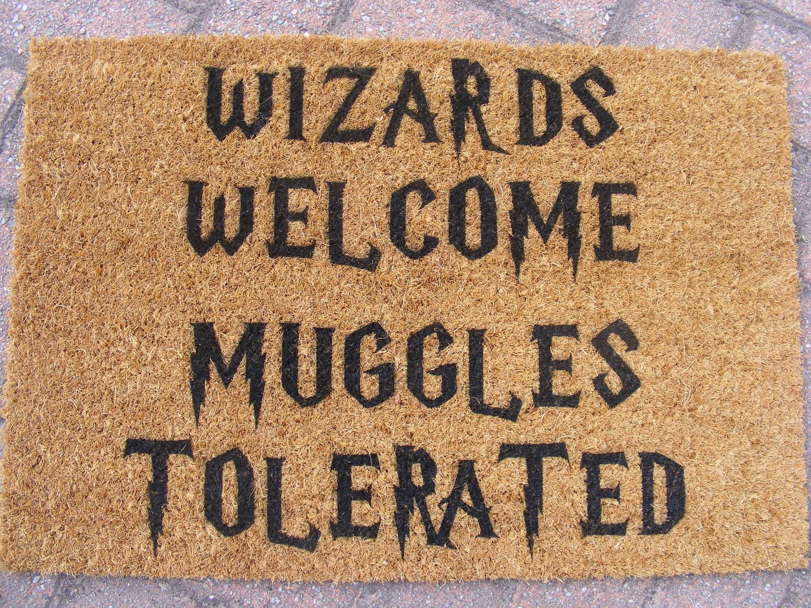 Harry Potter Inspired WIZARDS WELCOME Muggles Tolerated Welcome Coir ...