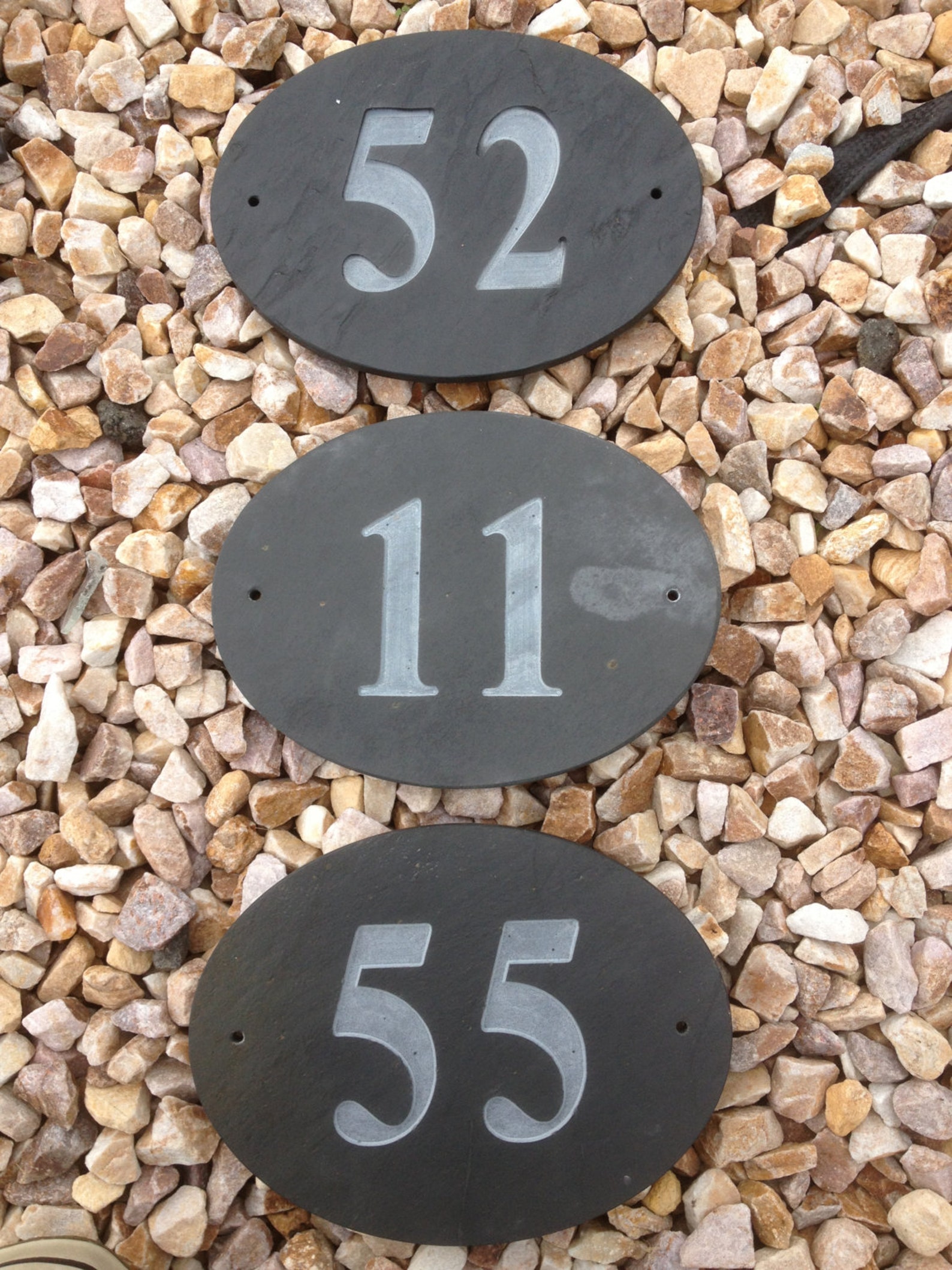 Grey Natural SLATE HOUSE Door NUMBER 6" X 6" Oval or Square Any Address ...