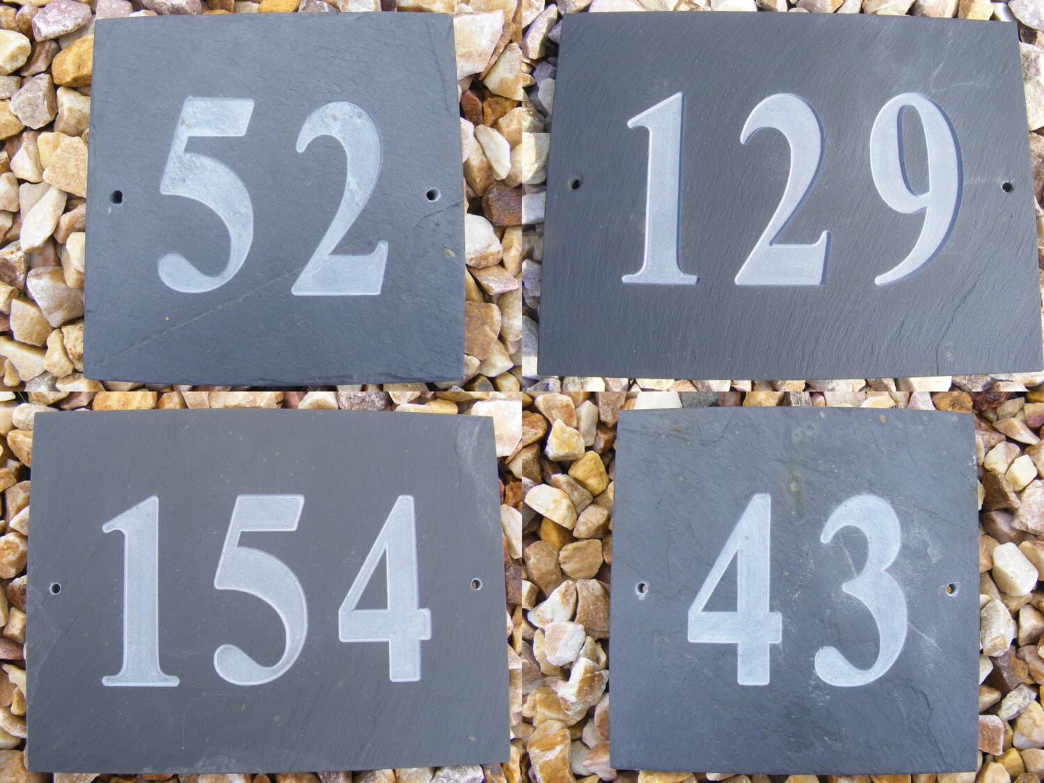 Grey Natural SLATE HOUSE Door NUMBER 6" X 6" Oval or Square Any Address ...