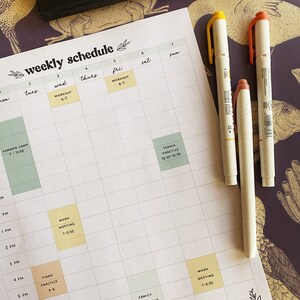 Weekly Timetable Schedule - Etsy