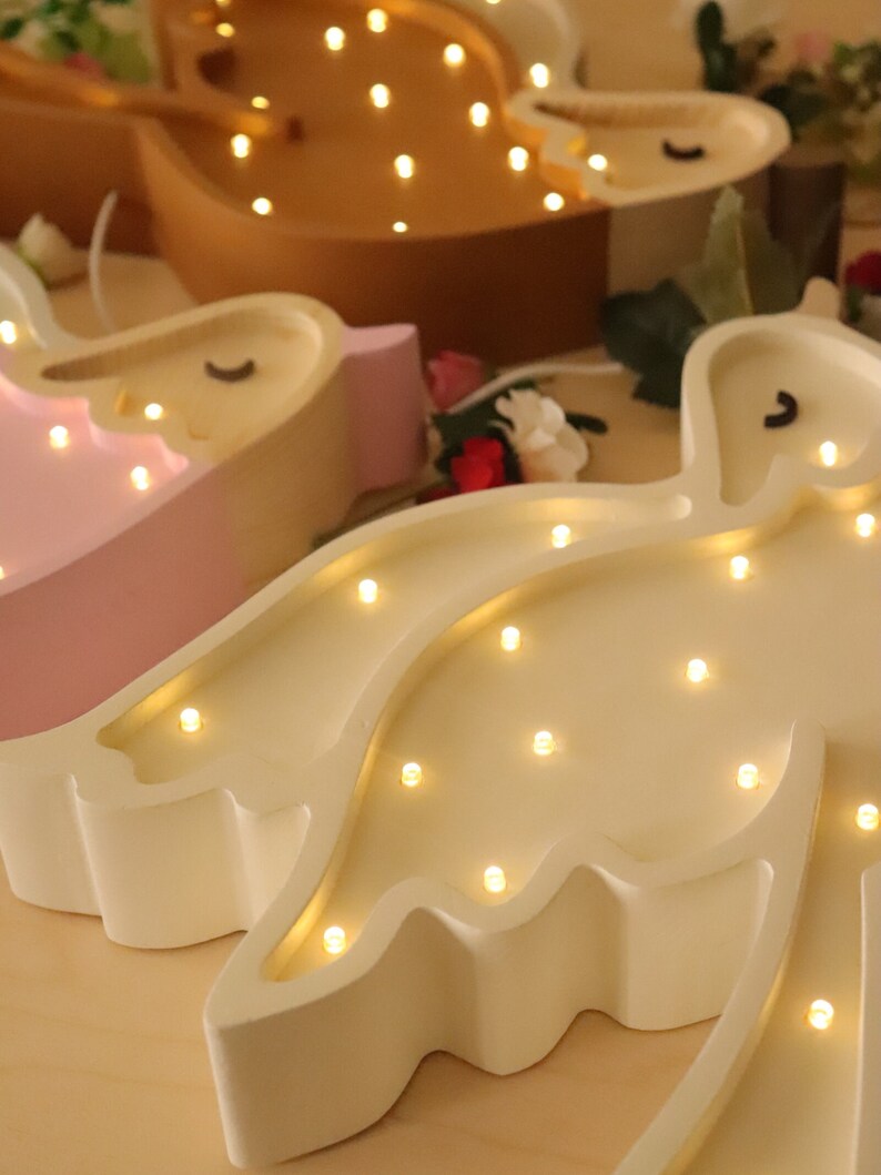 Baby Shower Favours, Dove Dimmable Wooden LED Lamp, Wooden Night Light ...