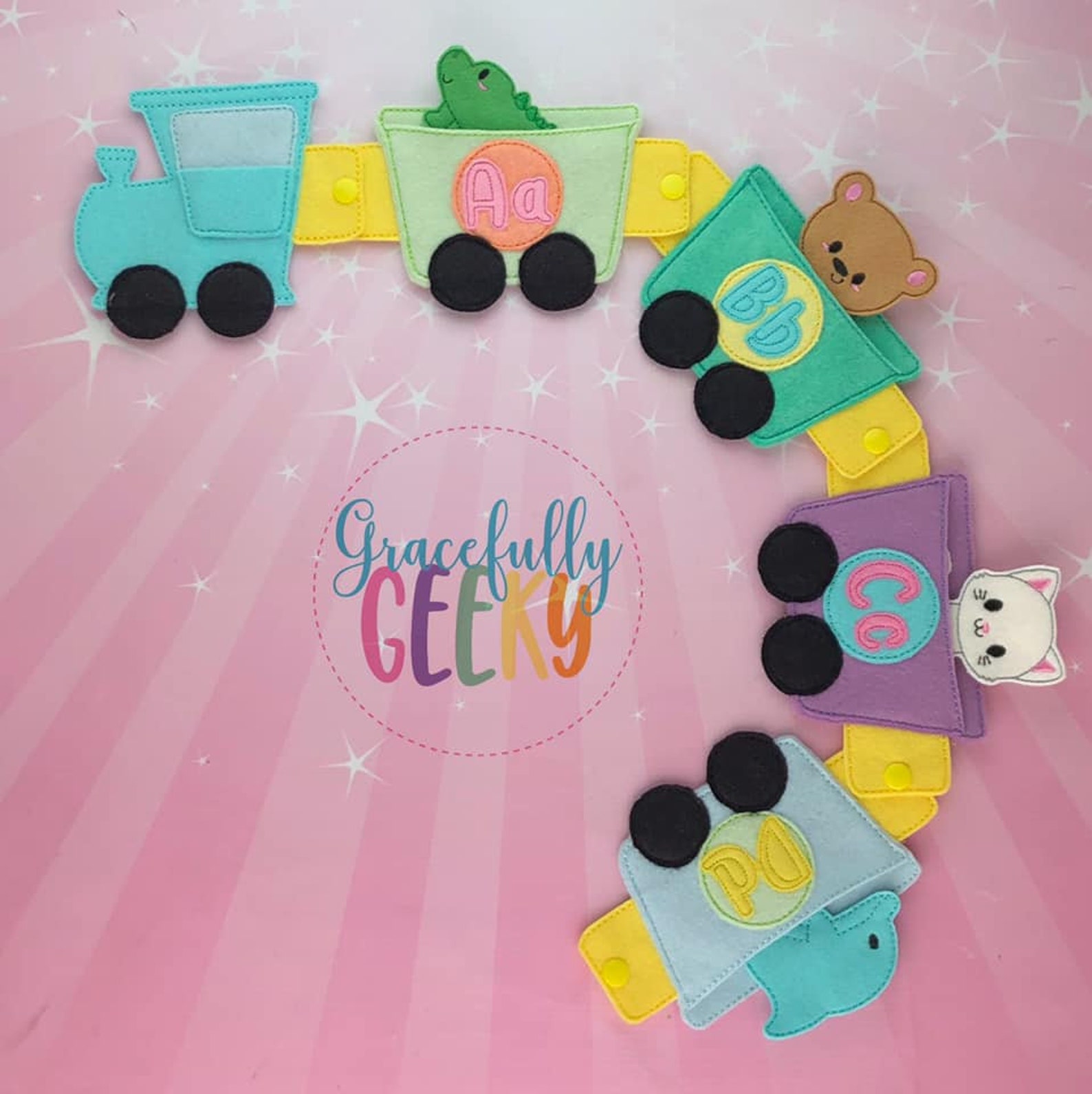 Alphabet Train in the Hoop Embroidery Design - 5x7 Hoop or Larger - Etsy