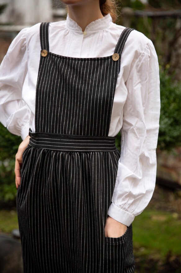 Black and White Pinafore / Long Pinafore / Stylish Dress - Etsy