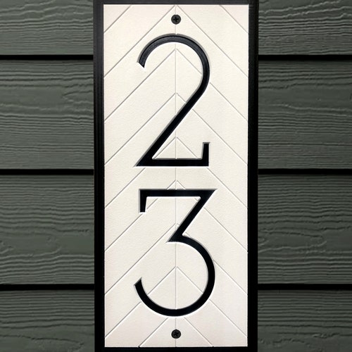 Modern House Numbers Sign Modern Address Plaque Horizontal - Etsy