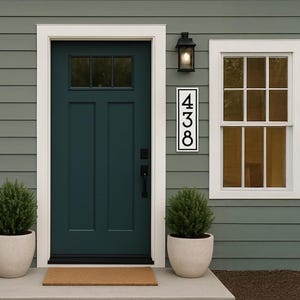 House Number Sign With Border: Vertical Outdoor Plaque - Etsy