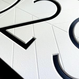 House Number Sign With Herringbone Pattern: Horizontal Outdoor Plaque ...