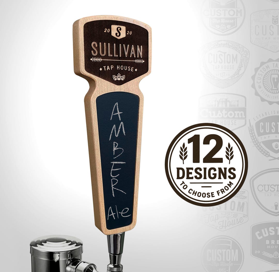 Custom Beer Tap Handle: 12 Different Hardwood Designs - Etsy