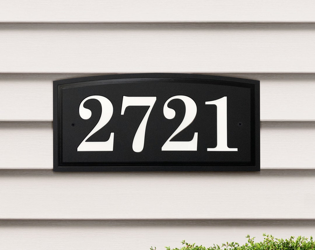 House Number Sign - Timeless Address Sign - Horizontal House Number ...