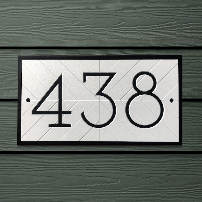 Modern House Numbers Address Sign Horizontal Plaque - Etsy Australia