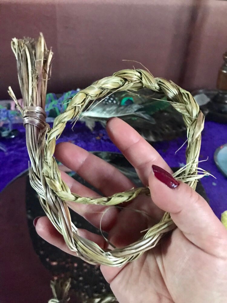 Cleansing & Protection Altar Kit: Sweetgrass, Wax Candle, Feather ...