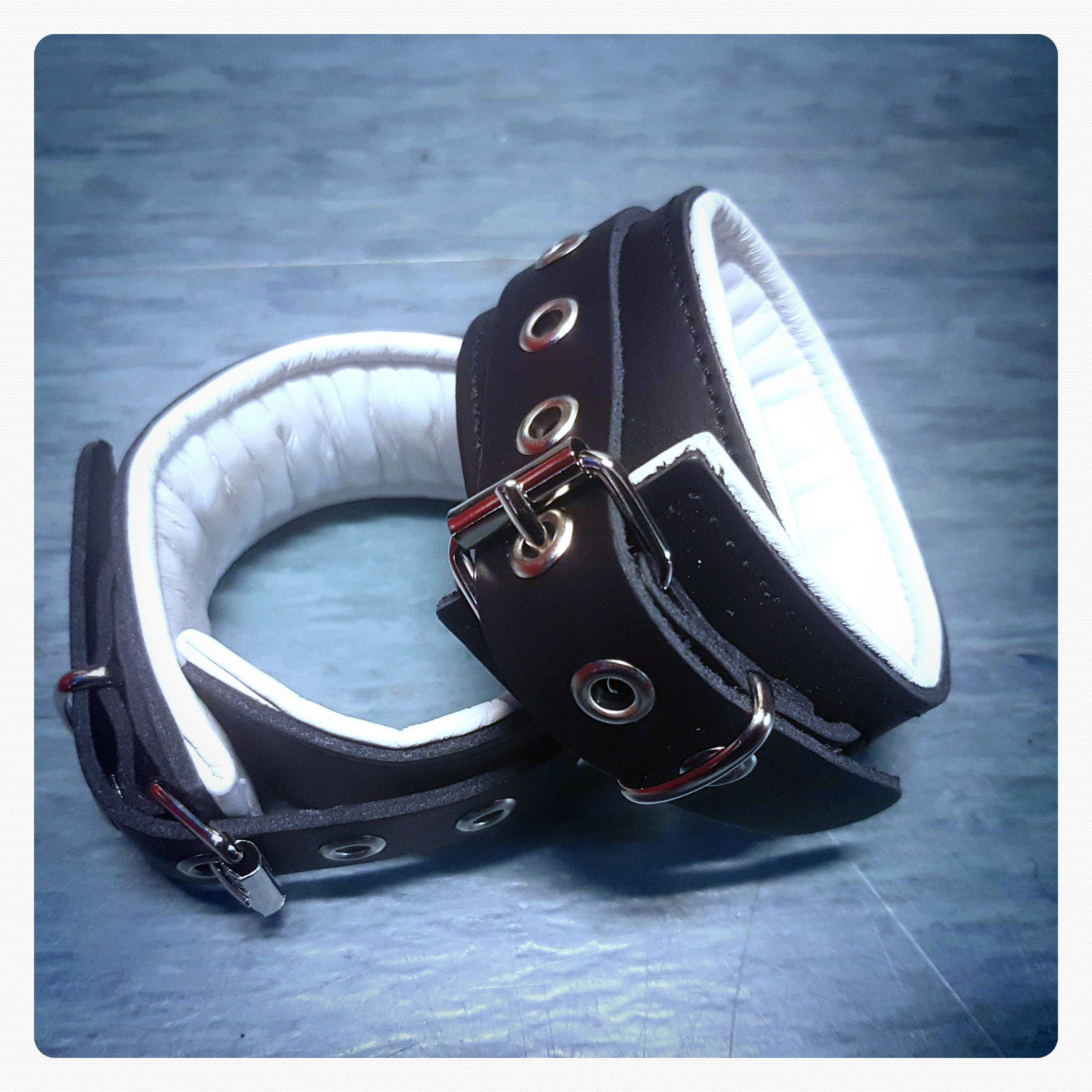 Leather Cuffs / Shackles Handmade in Finland Real Leather - Etsy