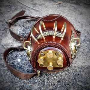 Half-long Mask Steam Punk Style / Stud & Brass / Handmade (SPM45) - Etsy
