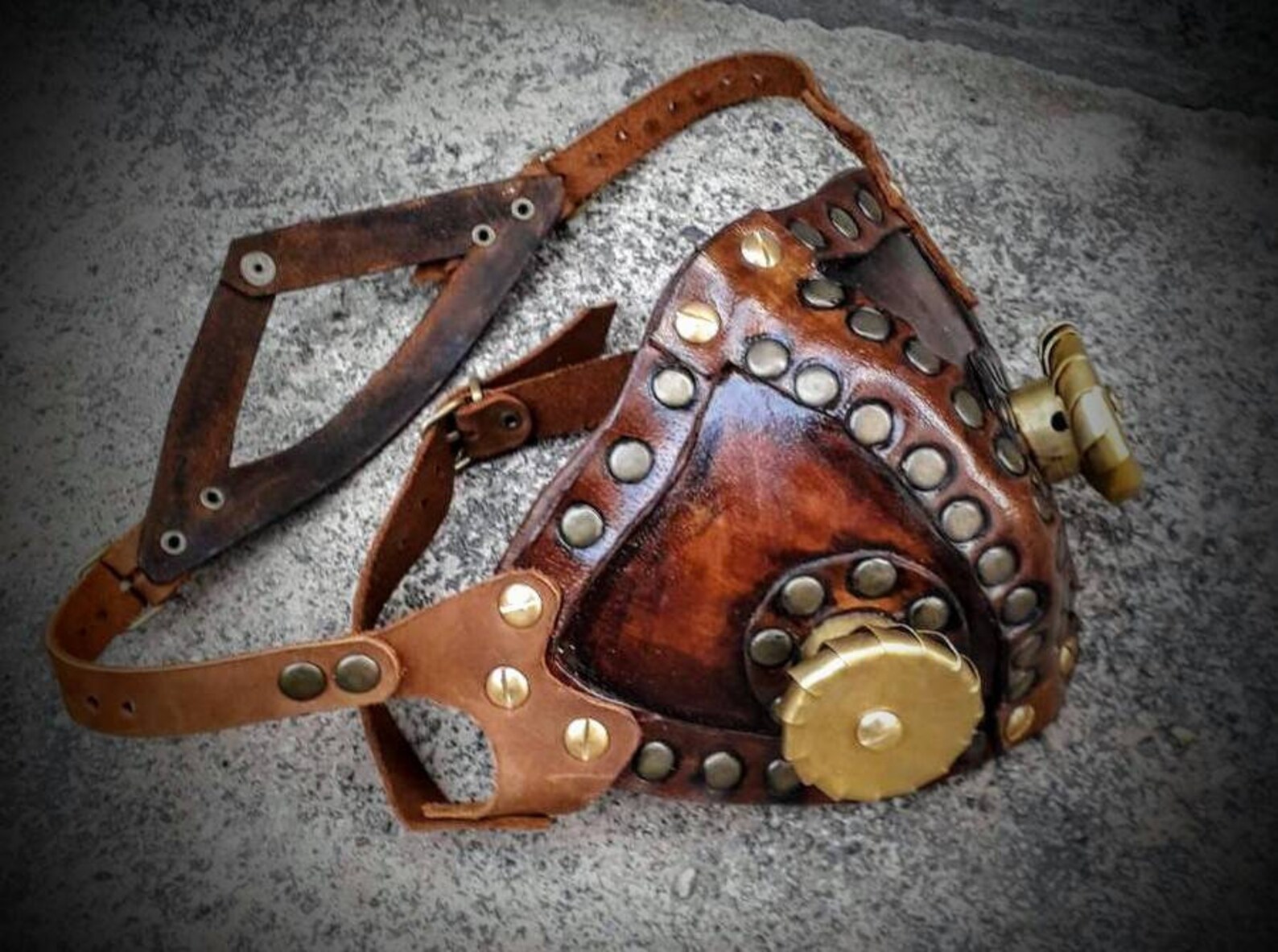 Steam Punk Mask / Stud & Brass / Handmade / Mask Protective / Cover ...