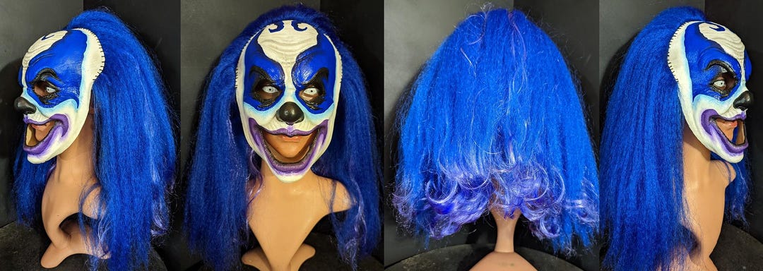 Blue Latex Clown Mask - Etsy