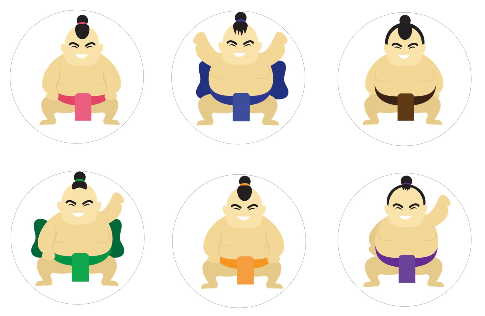 Sumo Wrestlers Warriors Edible Cupcake Topper Decorations - Etsy