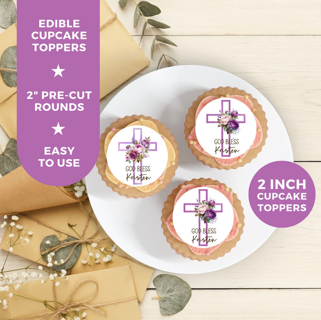 First Communion Edible Cupcake Topper Decorations, Custom Pre-cut ...