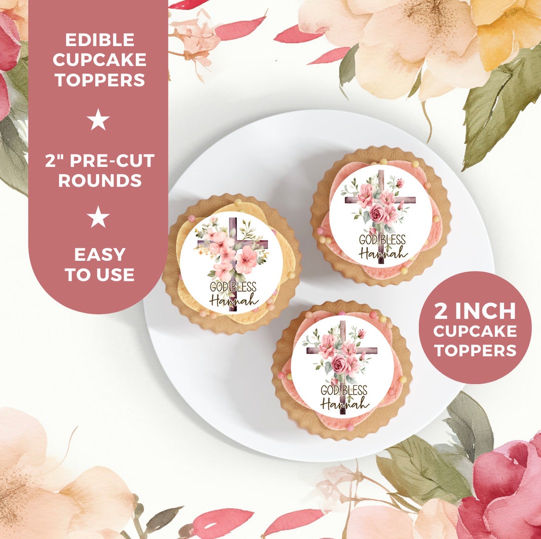 First Communion Edible Cupcake Topper Decorations, Custom Pre-cut ...
