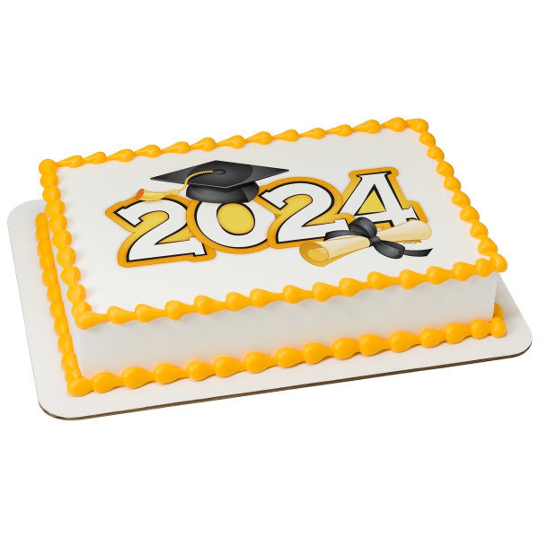 2024 Graduation Edible Cake or Graduation Cupcake Toppers Choose Your ...