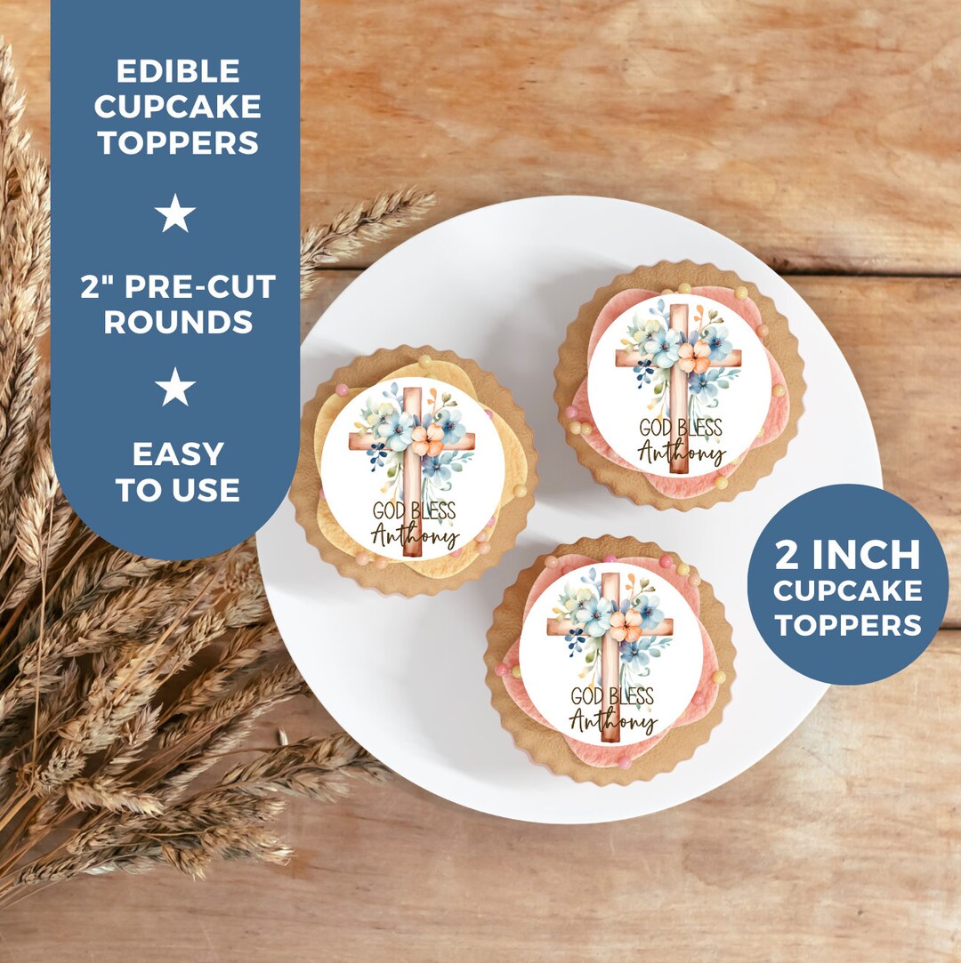 First Communion Edible Cupcake Topper Decorations, Custom Pre-cut ...