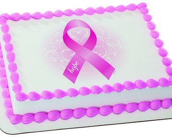 Pink Ribbon Cupcake Toppers - Etsy