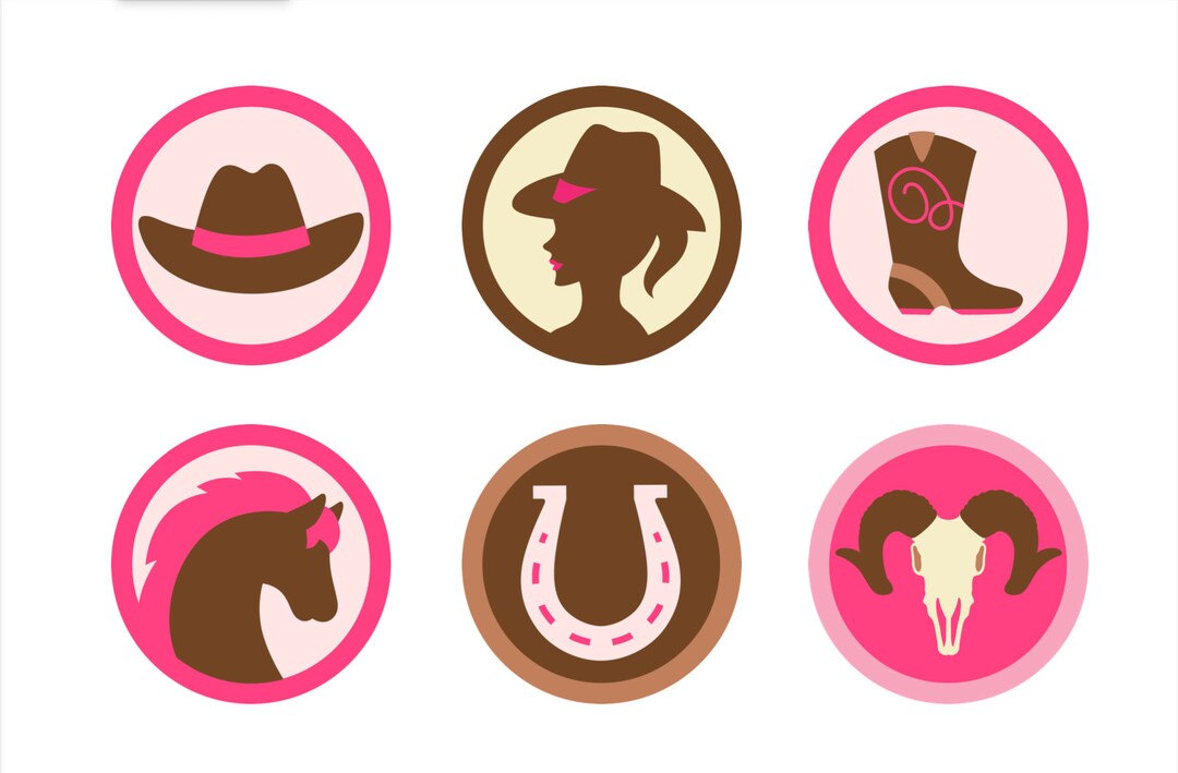 Cowgirl Pink Rodeo Edible Cupcake Topper Decorations - Set of 12 ...