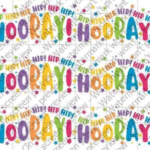 Hip Hip Hooray Party Edible Cake Border Decorations - Set of 3 Strips ...