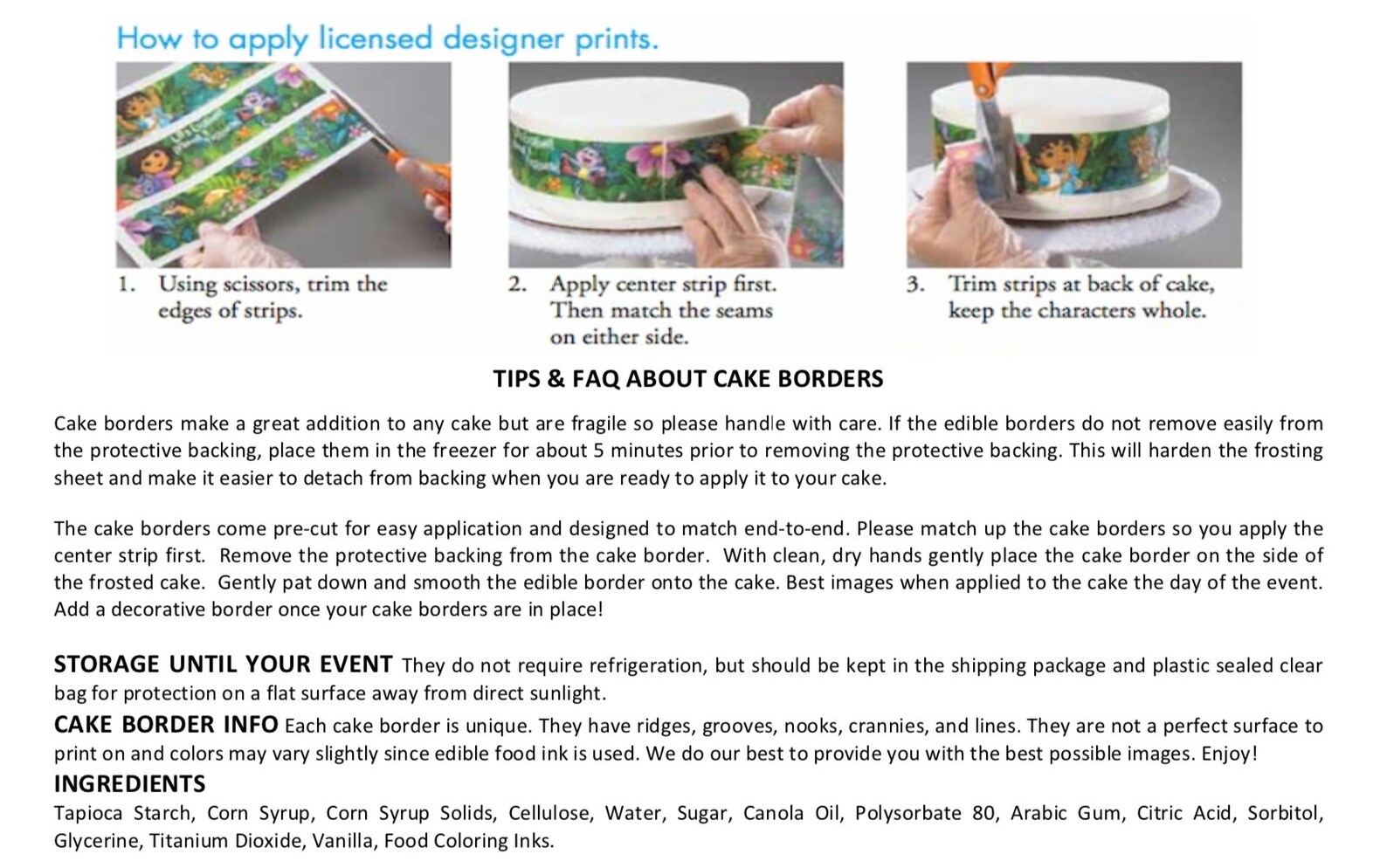 Valentine Love Edible Cake Border Decorations Set of 3 - Etsy