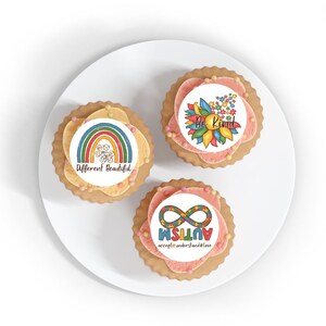 Autism Awareness Edible Cupcake Topper Decorations, Pre-cut Edible ...