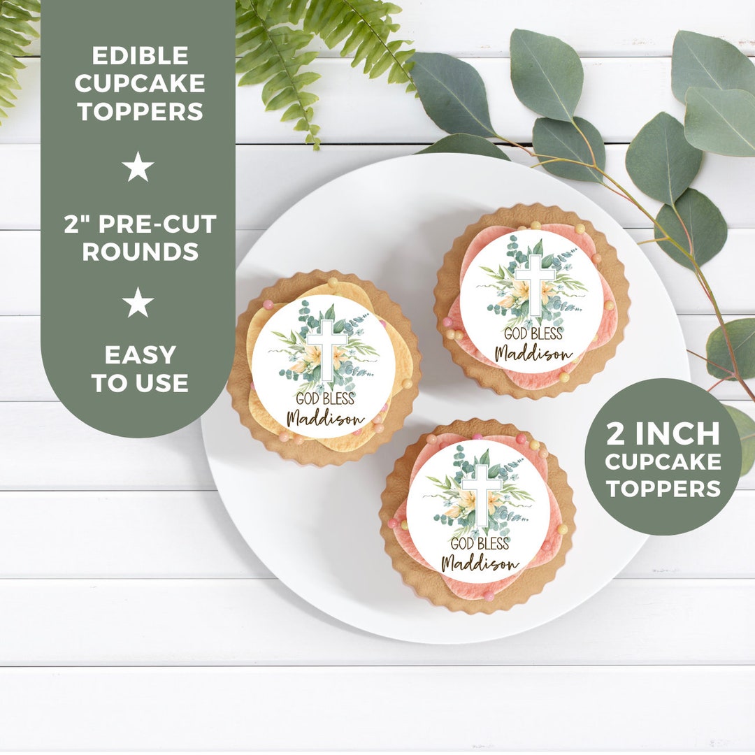 First Communion Edible Cupcake Topper Decorations, Custom Pre-cut ...
