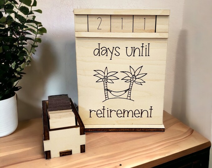 Days Until Retirement Wood Countdown From Made by R and R - Etsy