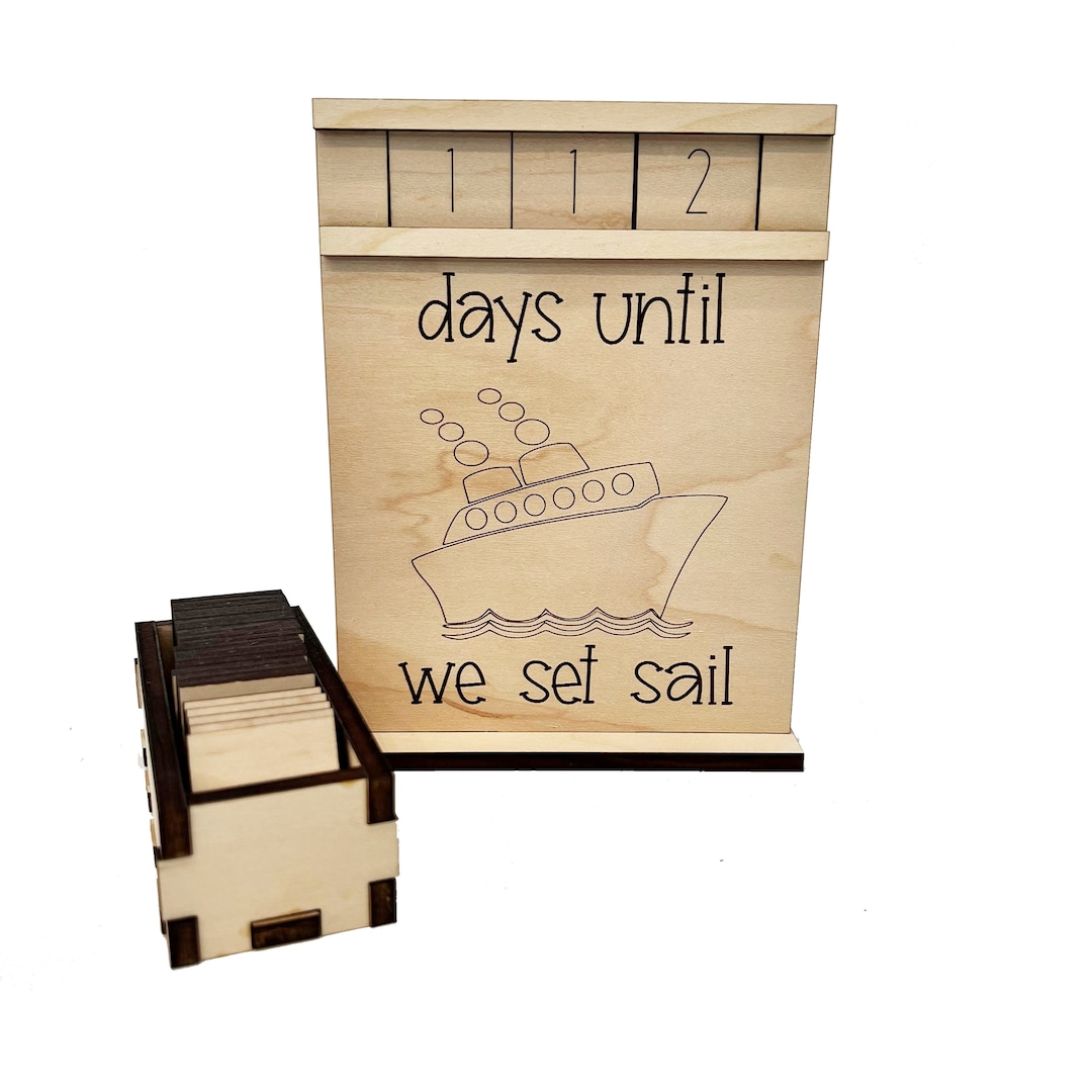 Days Until We Set Sail Wood Countdown - Etsy