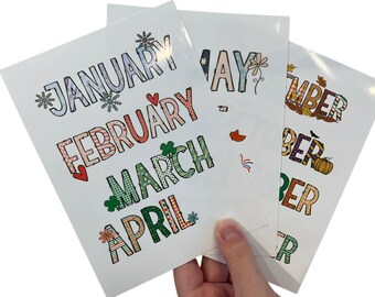 12 Month Stickers - Etsy