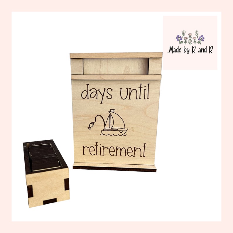 Days Until Retirement Wood Countdown From Made by R and R - Etsy