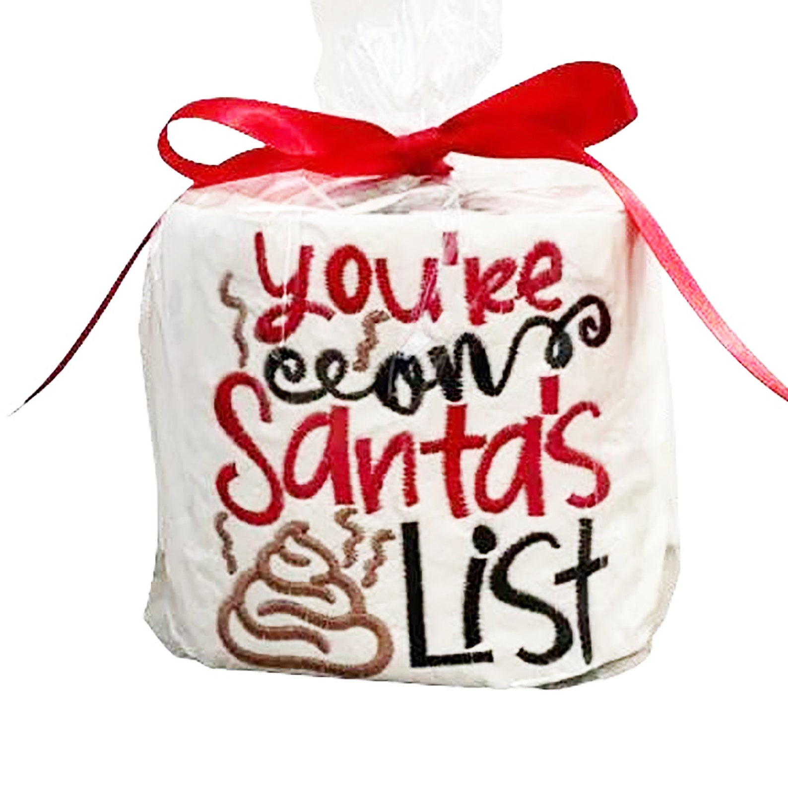 You're on Santa's Poop List Embroidered Toilet Paper - Etsy