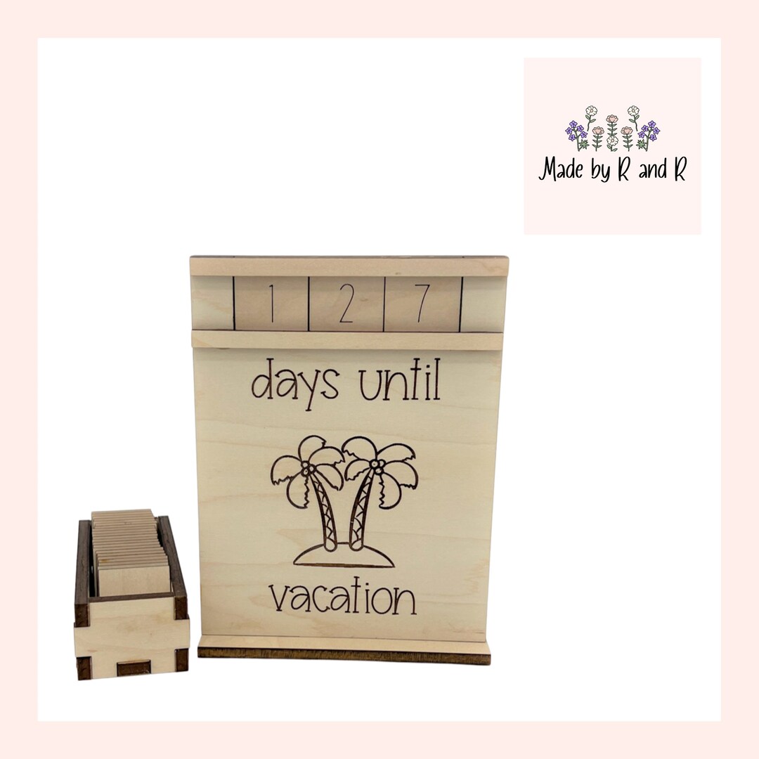 Days Until Vacation Wood Countdown From Made by R and R - Etsy