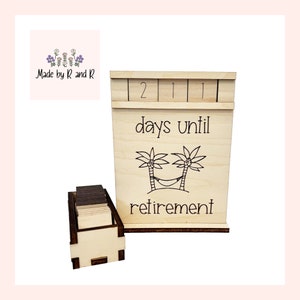 Days Until Retirement Wood Countdown From Made by R and R - Etsy