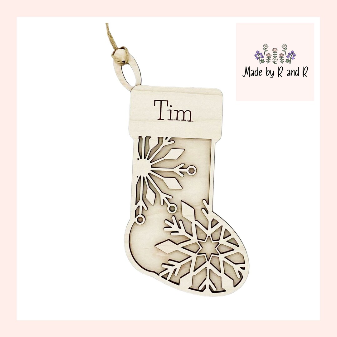 Custom Wood Christmas Stocking Ornament From Made by R and R - Etsy
